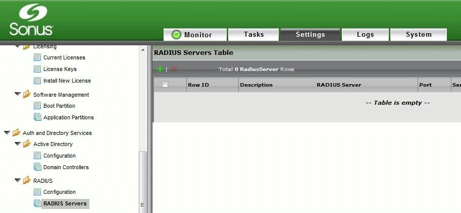 Sonus SBC (RADIUS,1000,2000) - Call logging & accounting